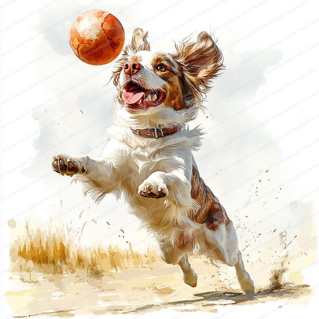 18 Dog Catching Ball Clipart | Playful Pet Illustration | Printable ...