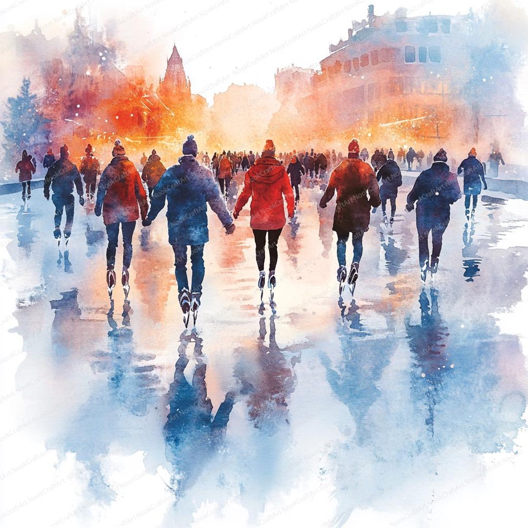 20 Ice Skating Clipart Set | Winter Fun Illustrations| Printable ...