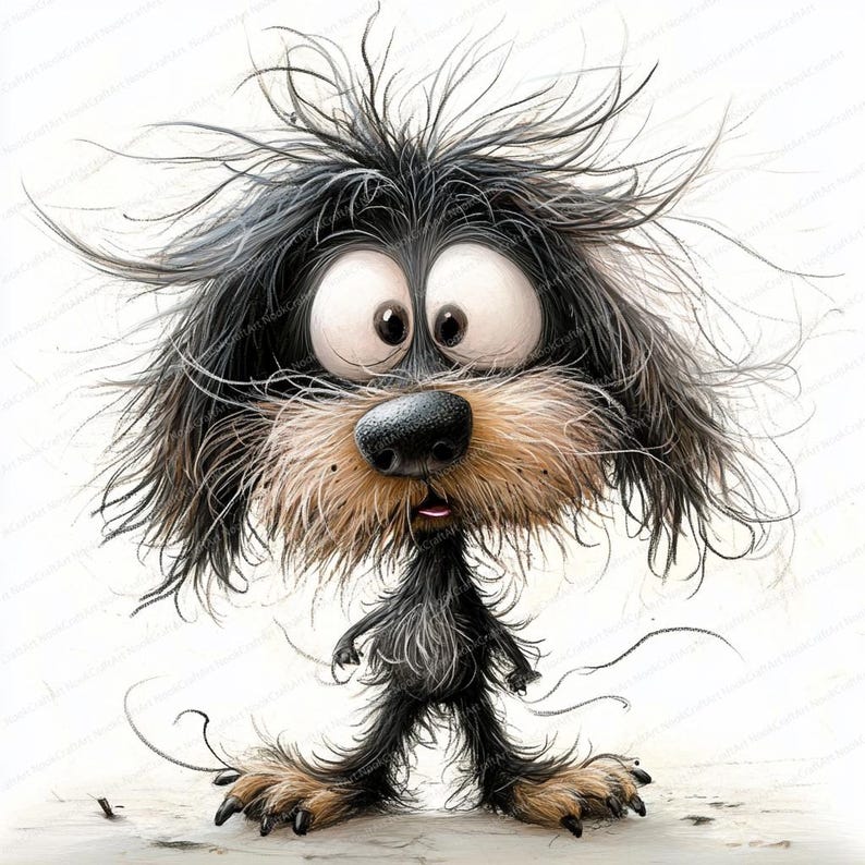 Frazzled Dog Clipart | 14 High Res Watercolor Jpgs | Printable ...