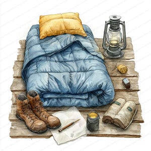 20 Camping Tent Sleeping Bag Clipart | Outdoor Adventure Camping ...