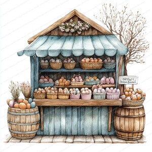 20 Easter Festival Clipart | Colorful Spring Market Illustrations ...
