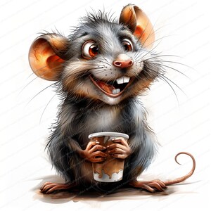14 Whimsical Rat Illustrations Bundle | Funny Rat Clipart | High ...