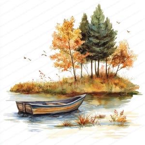 20 Autumn Scenes Clipart | Watercolor Fall Landscapes | Printable ...