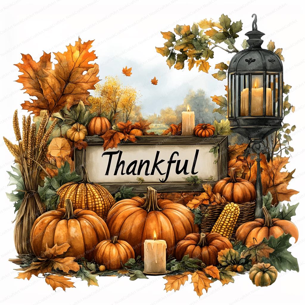 14 Fall Thanksgiving Clipart | Autumn Harvest | Printable Watercolor ...
