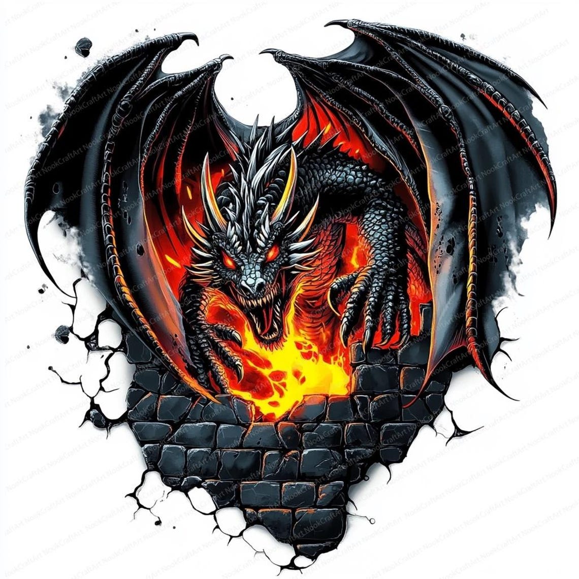 16 Fierce Dragon Clipart Bundle | Dragon Clipart | Printable Watercolor ...