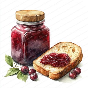 21 Jam Spread Clipart | Perfect Breakfast Illustration | Printable ...