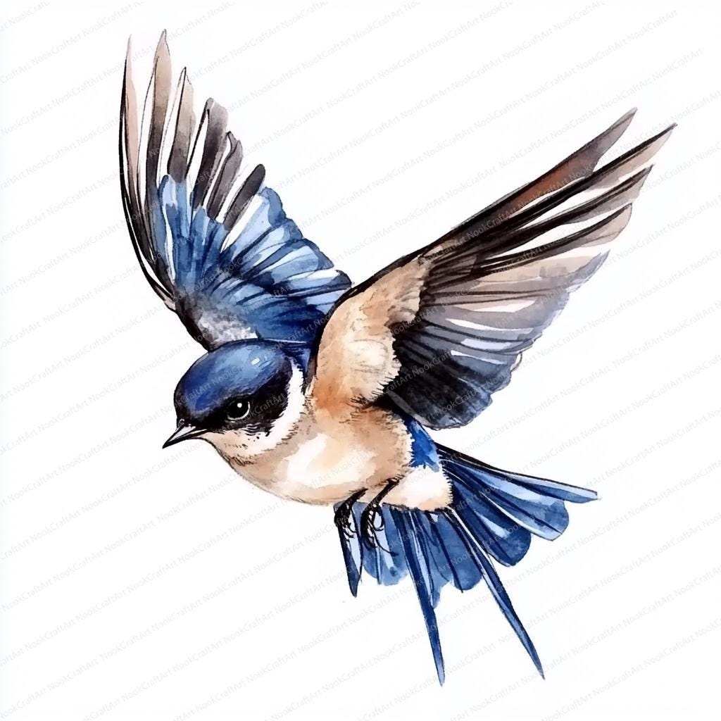 20 Swallow Bird Clipart | Watercolor Designs | Printable Art | High ...