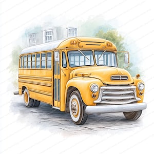 21 Yellow School Bus Clipart | Classic Education Vehicle Illustration ...