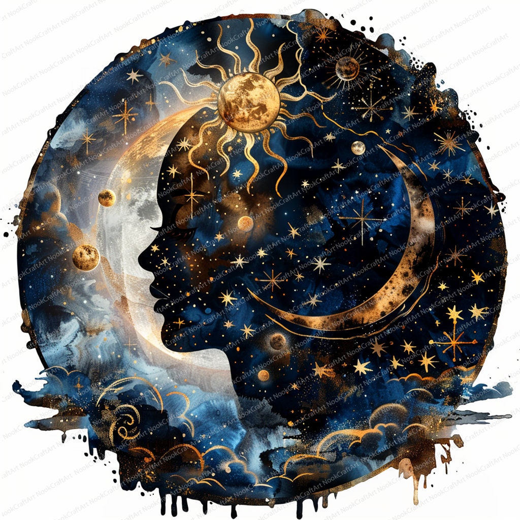 20 Mystical Moon Clipart Fantasy Style Magical Clipart Printable ...