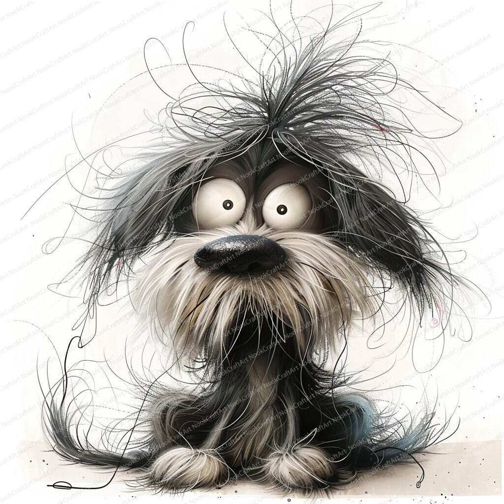 Frazzled Dog Clip Art 12 High Res Watercolor | Printable Watercolor ...
