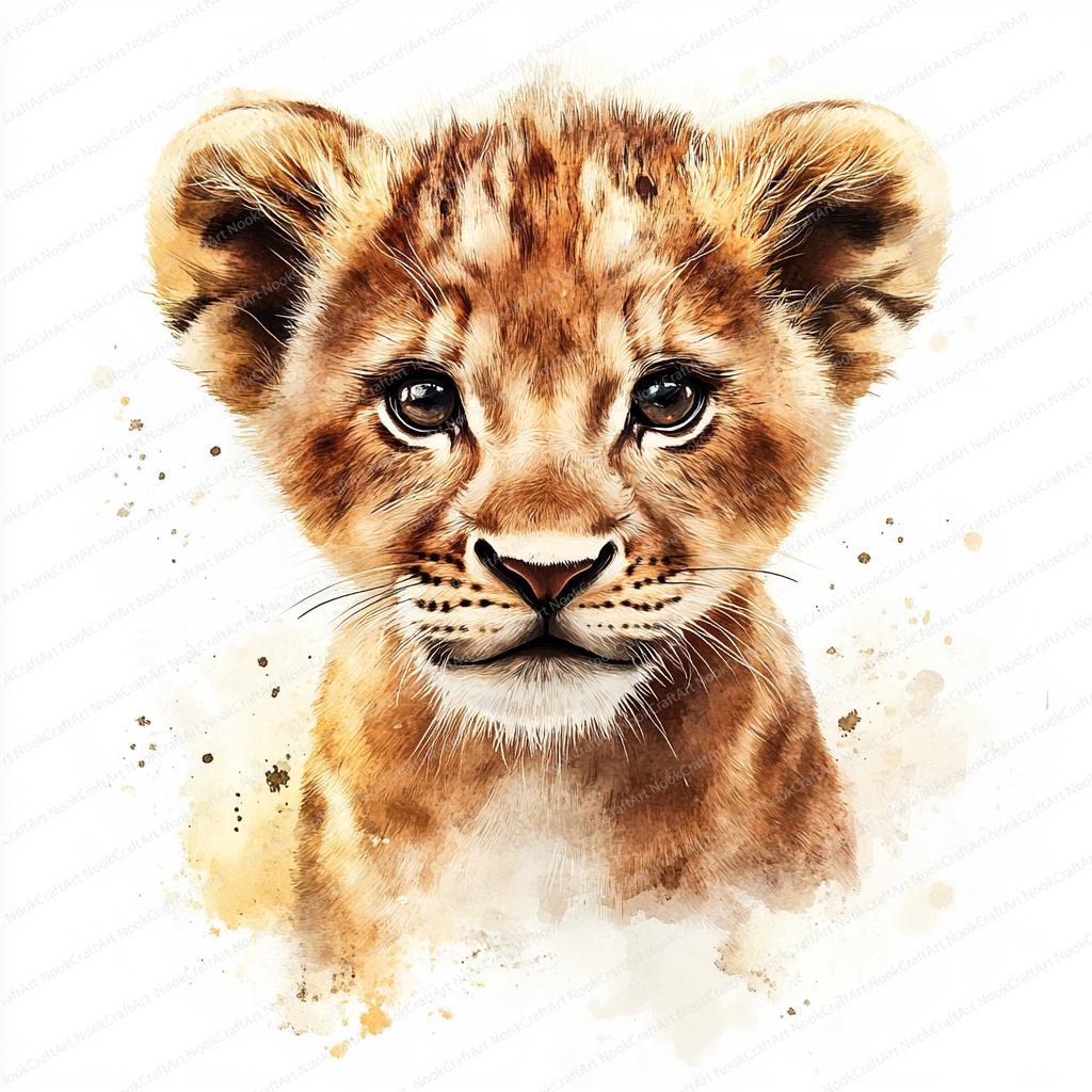 14 Cute Lion Baby Clipart | Lion Nursery Art | Printable Watercolor ...