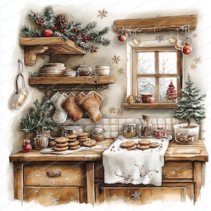 18 Christmas Cookie Baking Kitchen Clipart Bundle | Printable ...