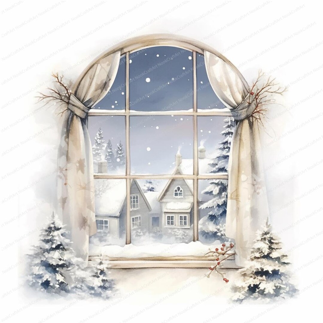 20 Winter Illustrations Clipart | Watercolor Winter Scenes Clipart ...