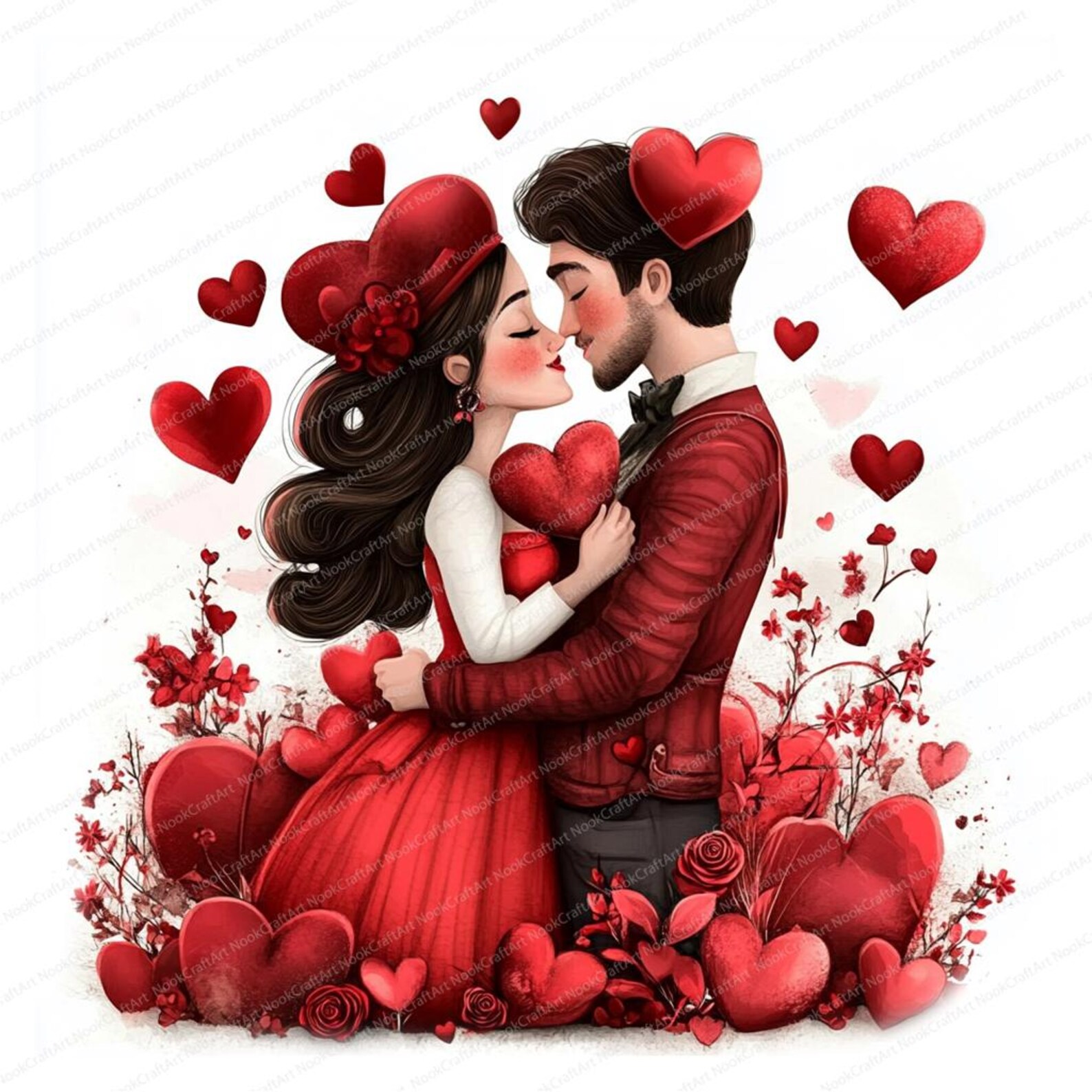 15 Valentine's Day Couple Clipart | Cute Romantic Art | High Quality ...