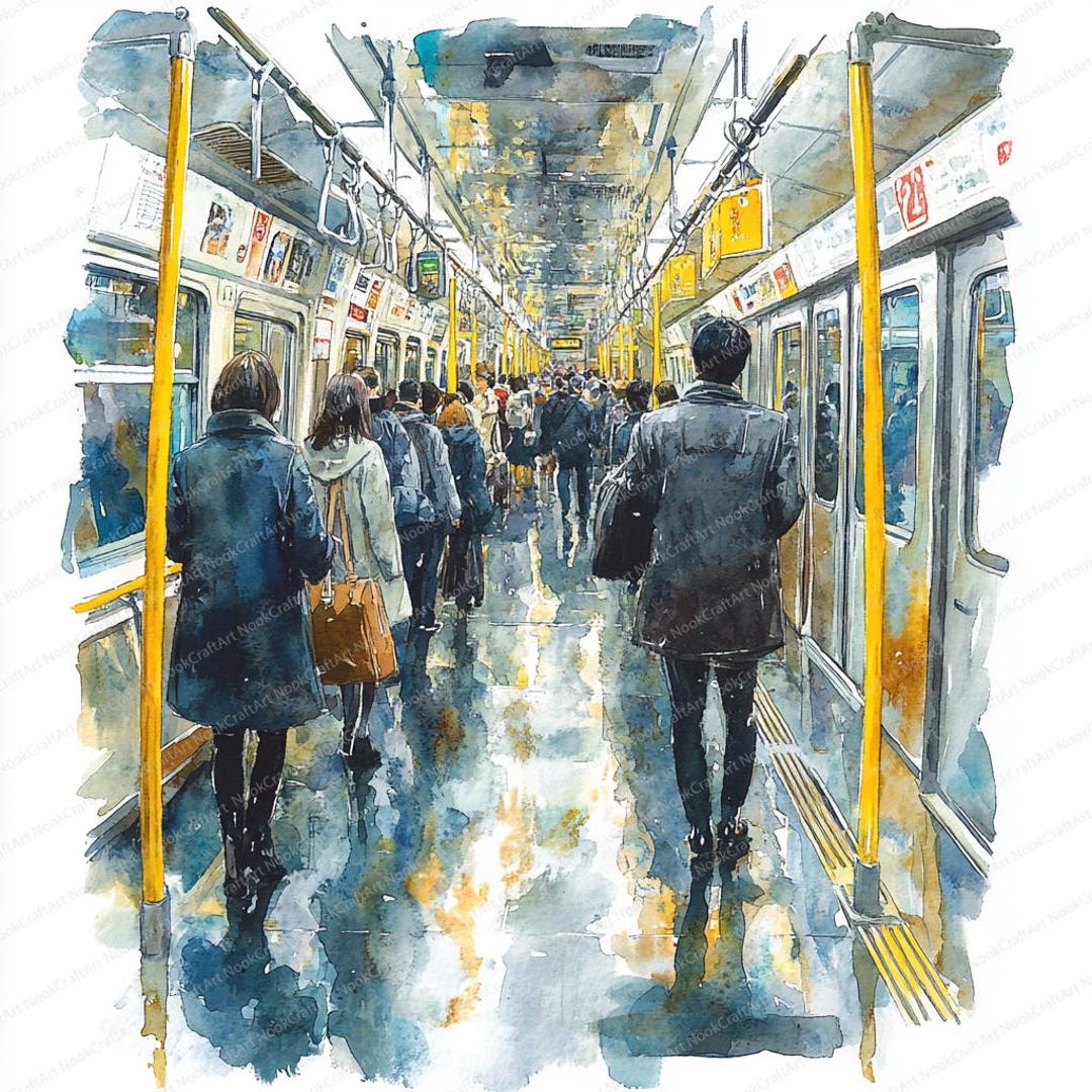 20 Rush Hour Metro Clipart | Busy Commuters Illustration Pack ...