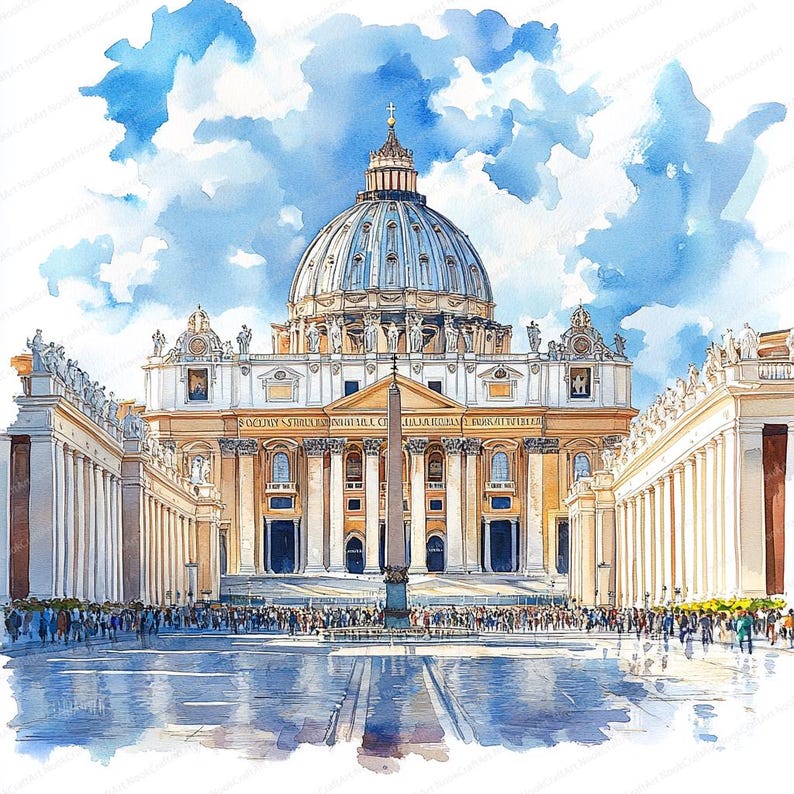 24 St. Peter's Dome Clipart | Vatican Iconic Art Collection | Printable ...