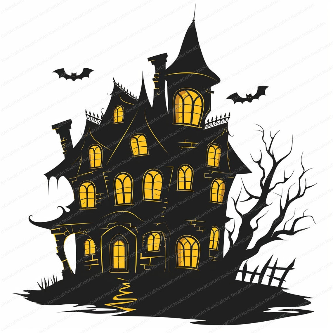 12 Halloween House Clipart Haunted Houses Clipart Printable Watercolor ...