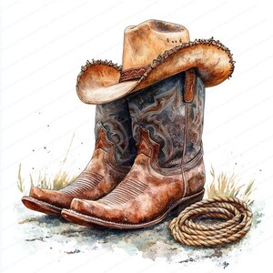 14 Cowboy Rodeo Boots Clipart | Country Cowboy Clipart | Printable ...