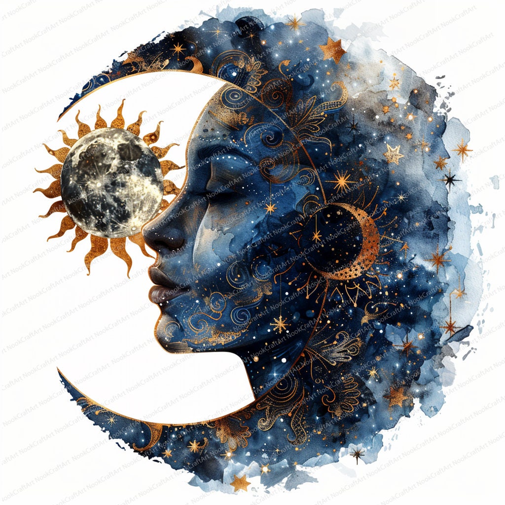 20 Mystical Moon Clipart Fantasy Style Magical Clipart Printable ...