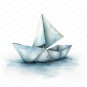 20 Paper Boat Clipart | Origami Nautical Illustration Design ...