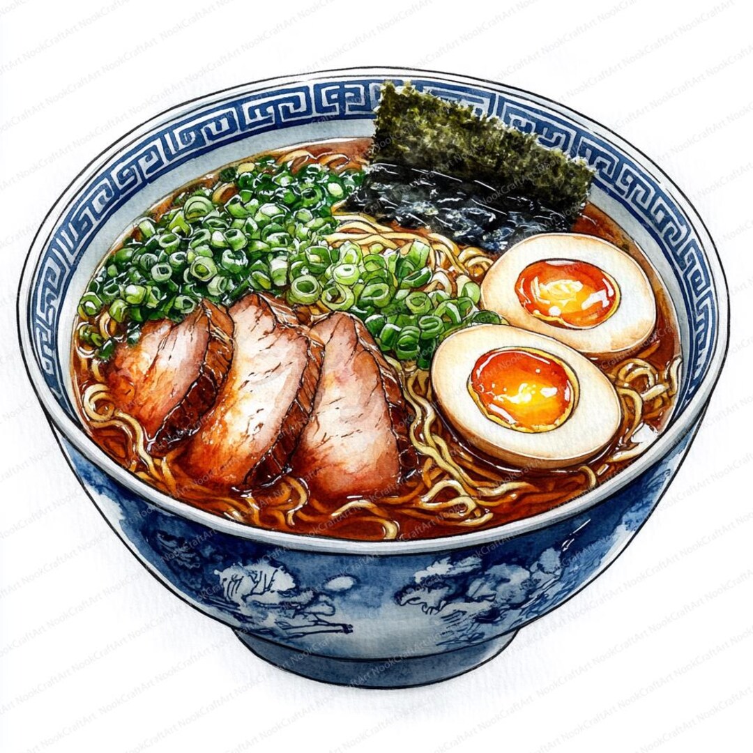 24 Ramen Noodle Clipart Set | Japanese Food Illustration Bundle ...