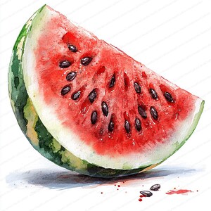 18 Watermelon Slice Clipart With Seeds | Summer Fruit Illustration ...
