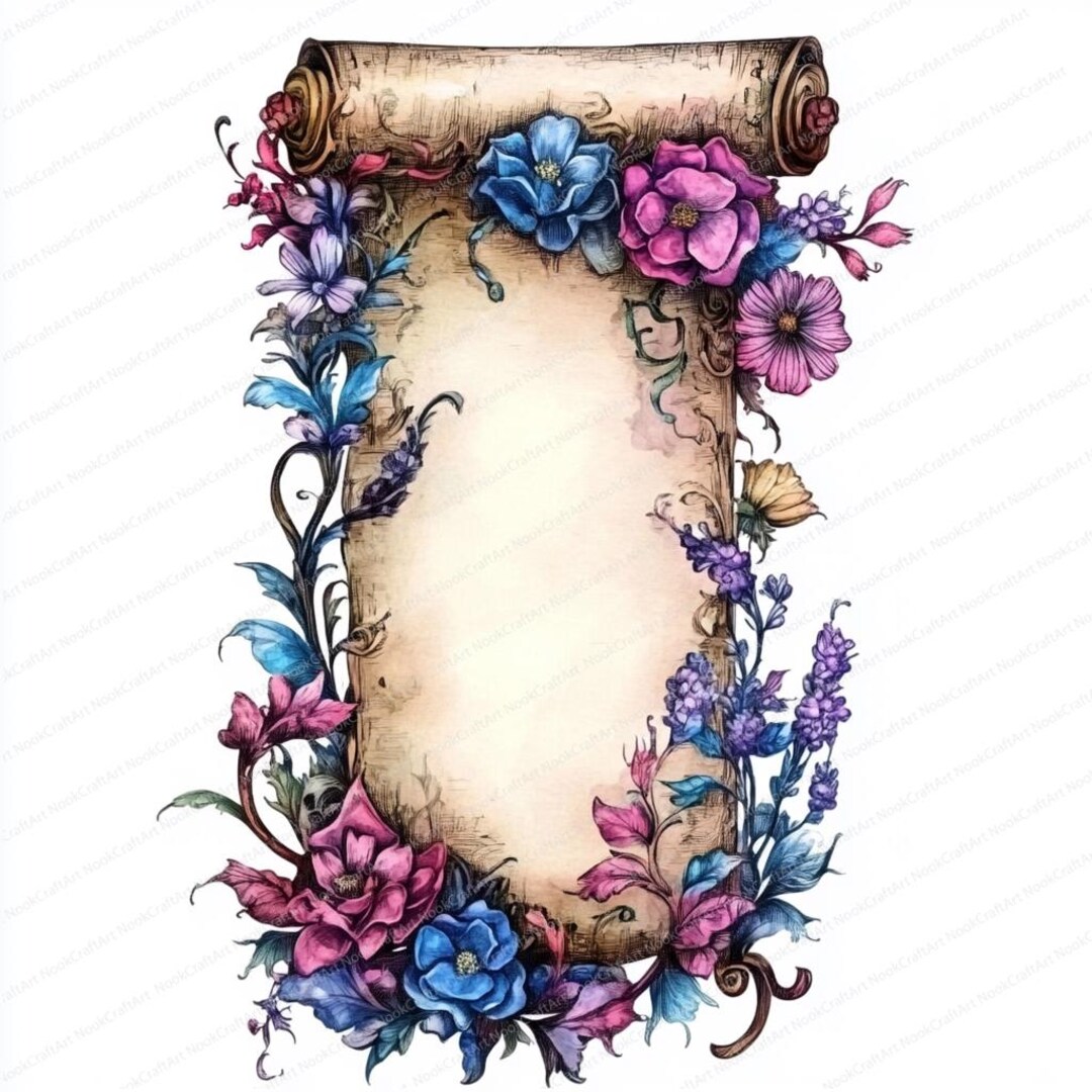 18 Medieval Decorative Scroll Clipart | Vintage Manuscript Art ...