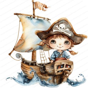 16 Cartoon Pirates Clipart | Cute Pirate Illustration | Printable ...