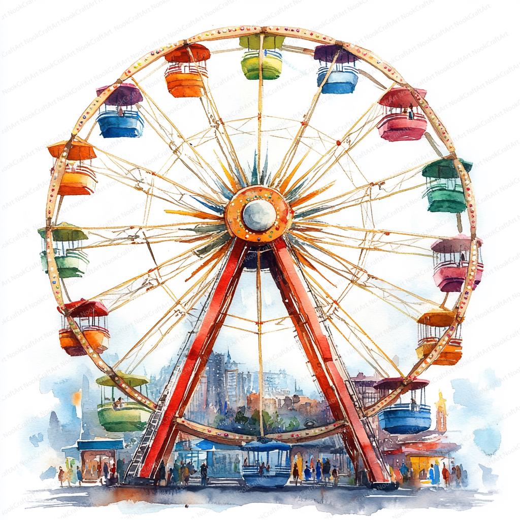20 Ferris Wheel Clipart Collection | Whimsical Carnival Designs ...