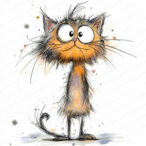 20 High Quality Designs of Crazy Cats Clipart | Printable Watercolor ...