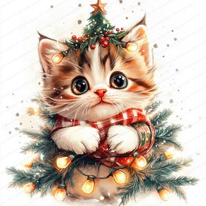 16 Quirky Christmas Cat Clipart | Whimsical Holiday Cat Designs ...