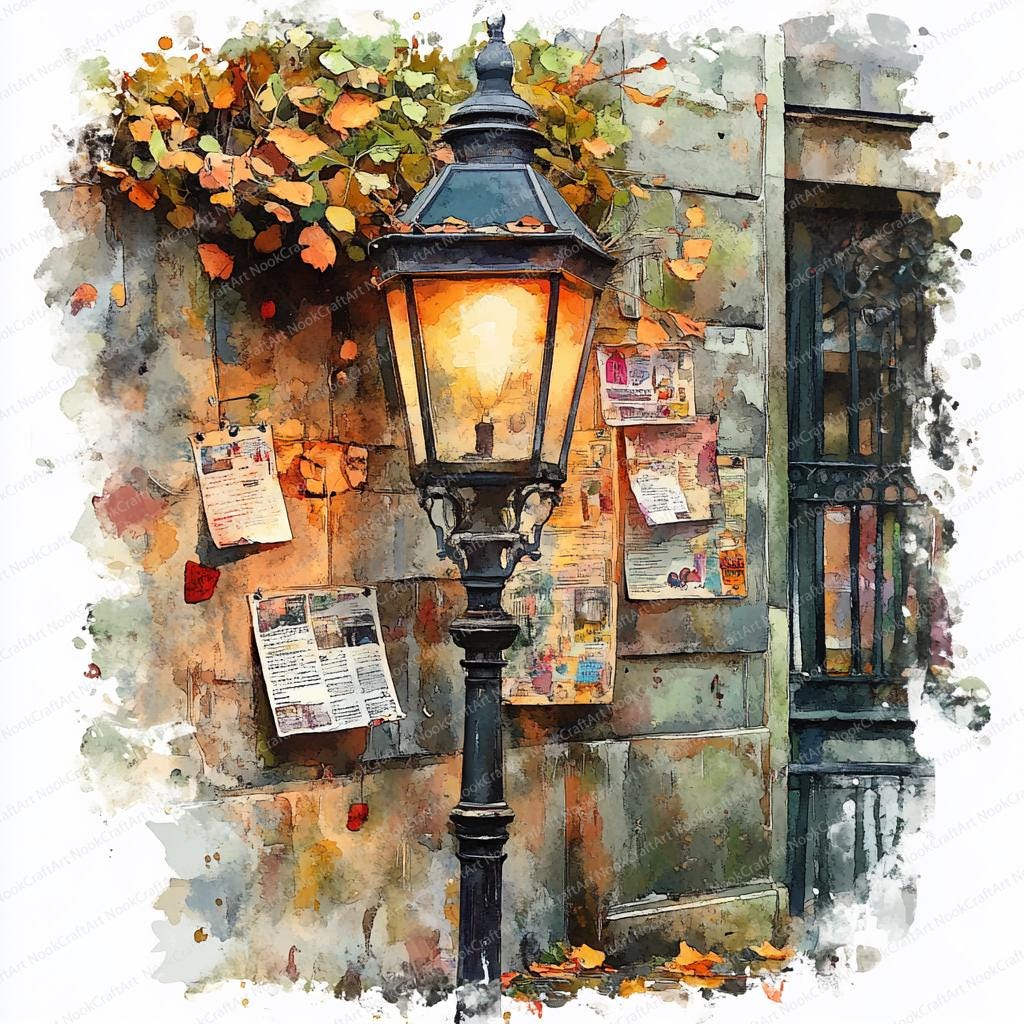22 Streetlamp Ad Poster Clipart | Urban Marketing Decor Elements ...