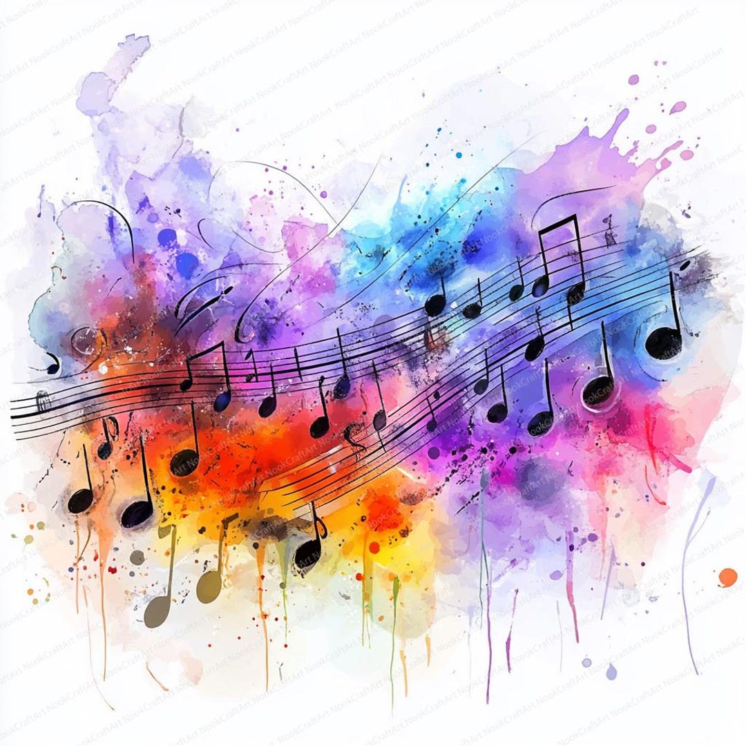 20 Watercolor Music Notes Clipart | Music Wall Art & Notes | High ...