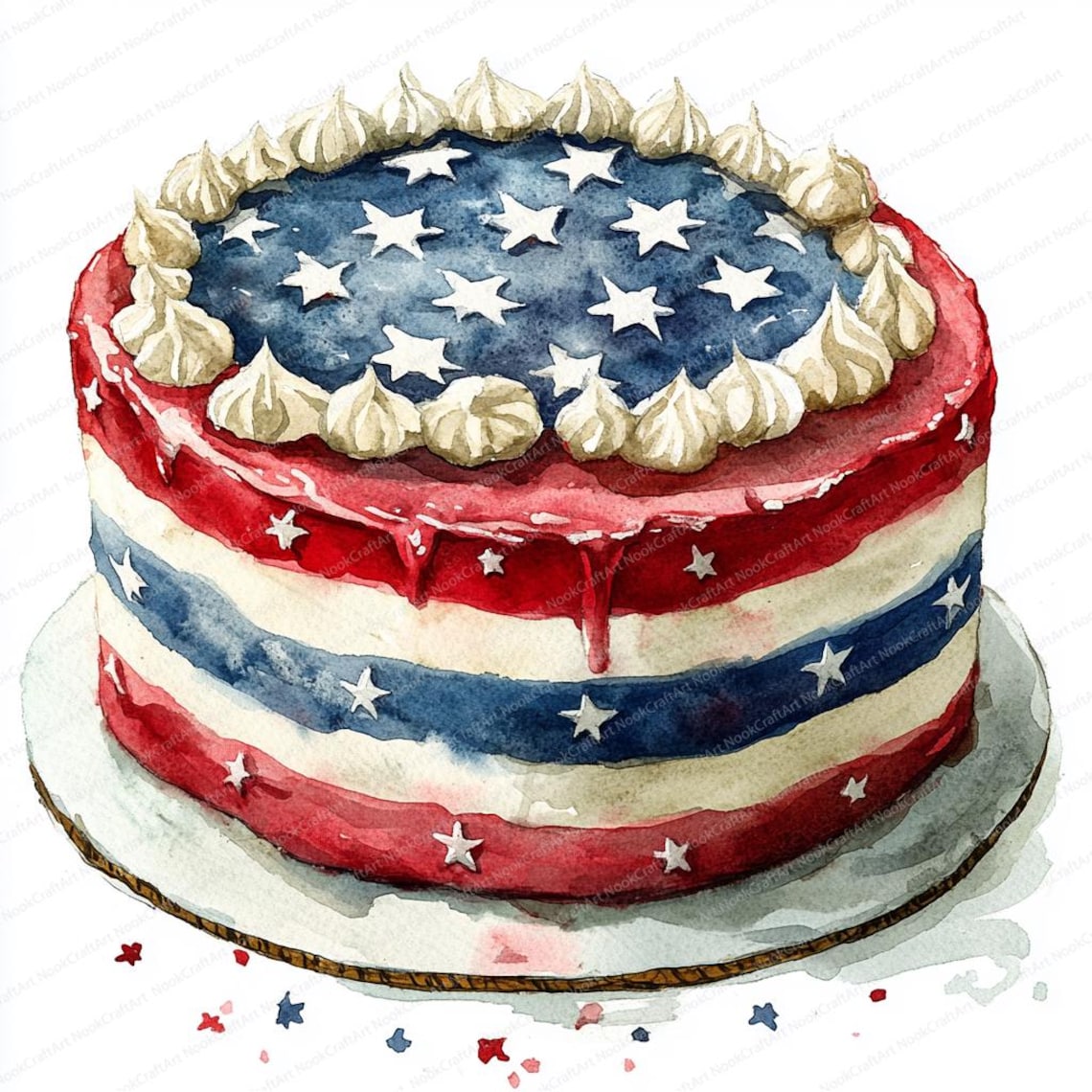 20 Patriotic Flag Colors Cake Clipart | USA National Flag Themed Cake ...