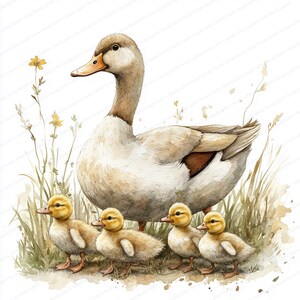 21 Duck Family Farm Clipart | Cute Ducks With Ducklings Art | Printable ...