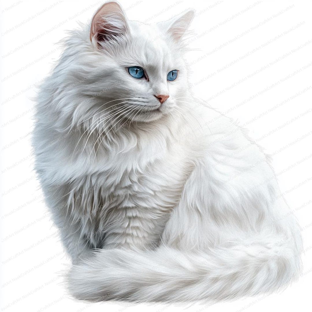 White Cats Clipart | 20 High Quality Jpgs | Nursery Decor | Digital ...