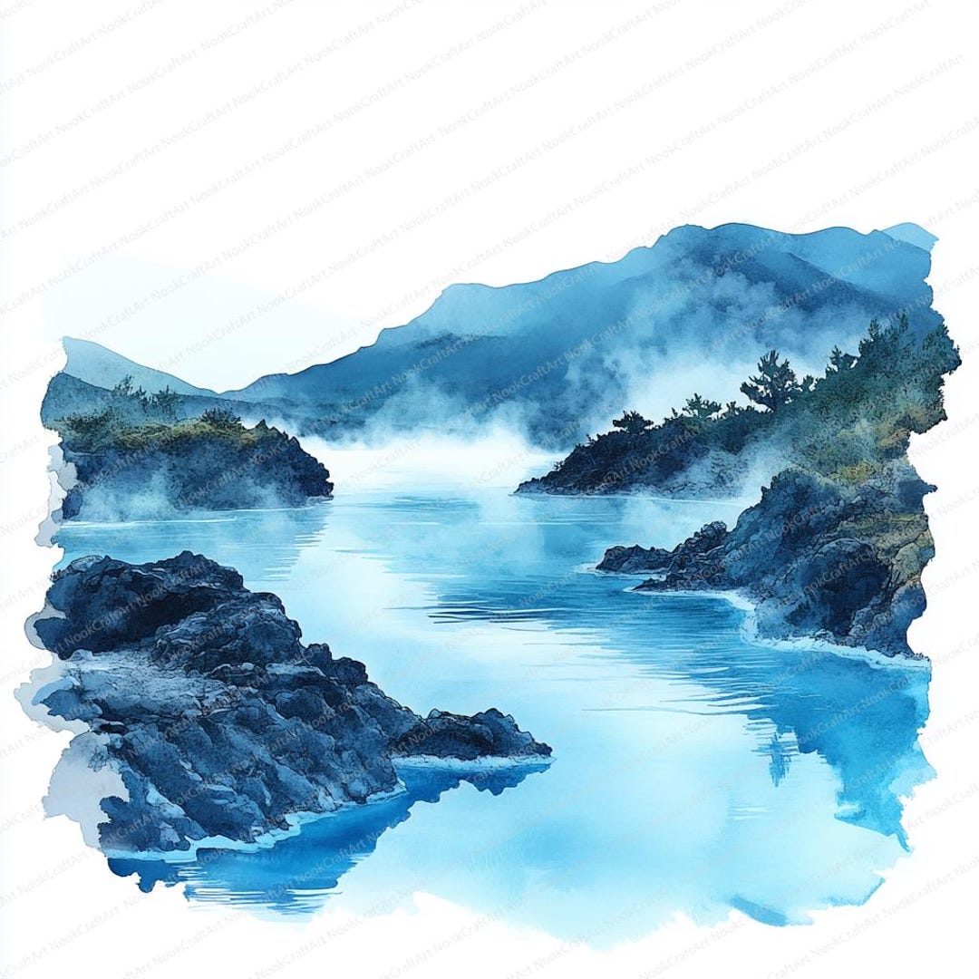 18 Blue Lagoon Clipart Set | Icelandic Hot Springs Art | Printable ...