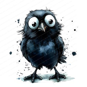 14 Frazzled Crow Clipart | Printable Watercolor Clipart | High Quality ...