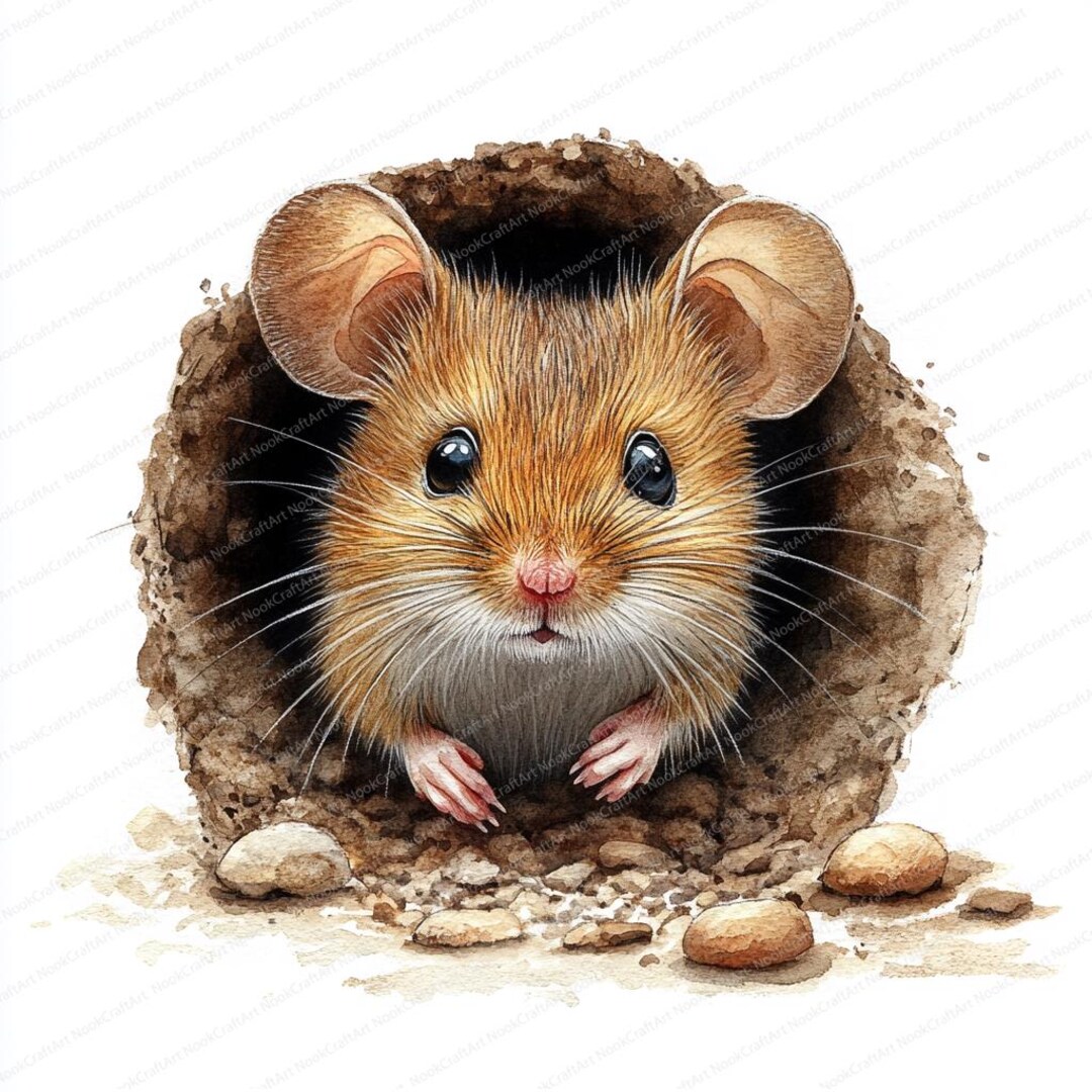 20 Mouse in Burrow Clipart | Whimsical Woodland Illustration ...