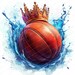 14 Basketball With Crown Clipart | Sports Art | Printable Watercolor ...