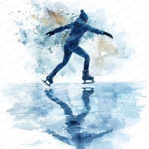 20 Ice Skating Clipart Set | Winter Fun Illustrations| Printable ...