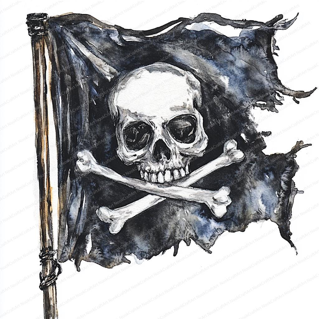 17 Pirate Flag Clipart | Pirate Jolly Roger Flag Print | Printable ...