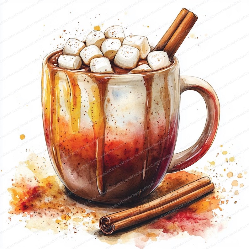 18 Hot Chocolate Mug Clipart | Cozy Winter Drink Illustration ...