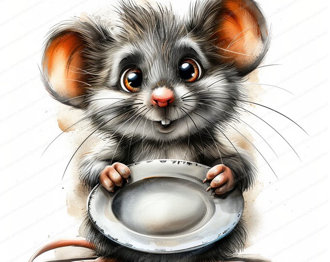 Cute Funny Rat Cartoon Clipart for Commercial Use - Rat Illustrations ...