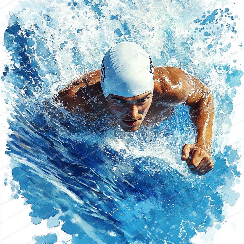15 Swimmer Water Clipart | Dynamic Sports Illustration | Printable ...