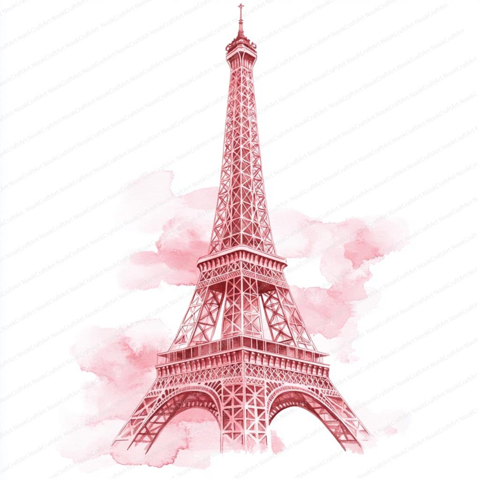 18 Pink Eiffel Tower Clipart | Parisian Dreams in Pastel Tones ...
