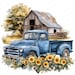 14 Rustic Blue Farm Truck Clipart | Old Farm Truck | Printable ...