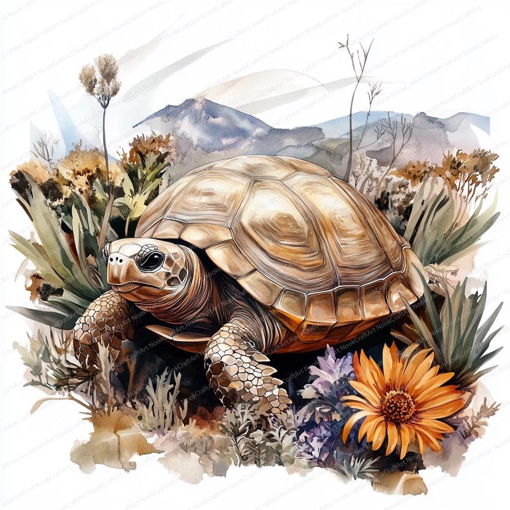 20 Tortoise Clipart | Watercolor Turtle Art | High Quality Jpgs ...