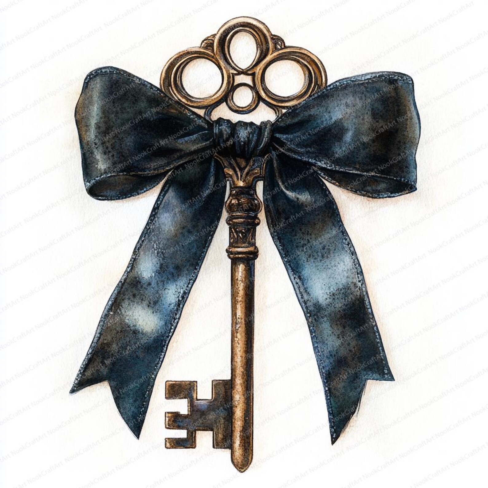 22 Vintage Key Clipart With Satin Ribbon | Elegant Chateau Key ...