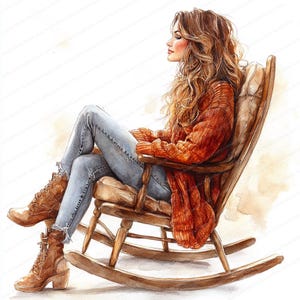 14 Clipart of Woman in Rocking Chair | Restful Place | Printable ...
